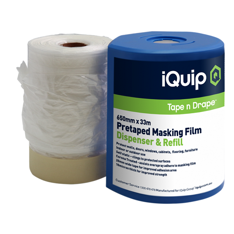 IQUIP Pre Taped Masking Film Dispenser and Refill Protective Trade Group