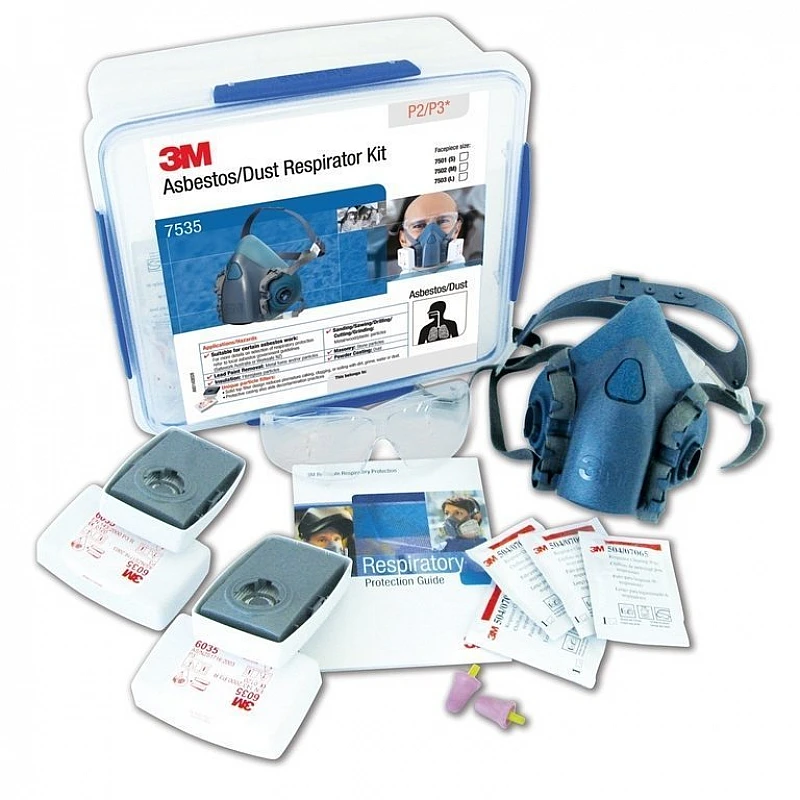 3M Half Face Mask Respirator Kit 7535 Asbestos Dust P2 P3 Protective ...