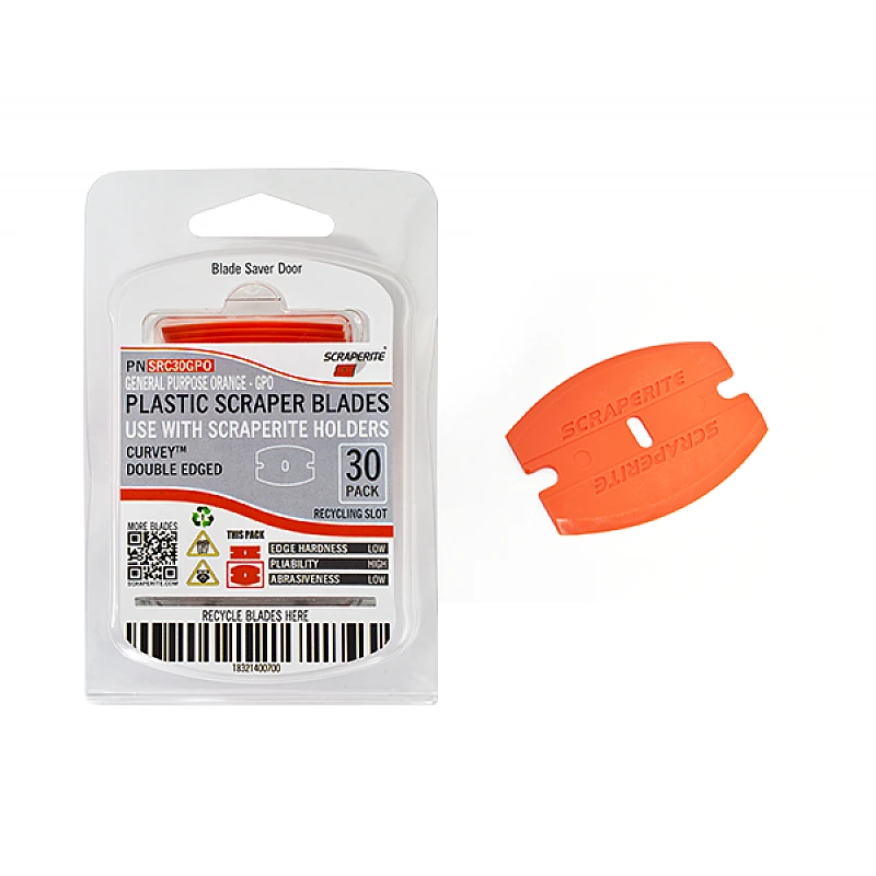 Scraperite Rectangle Plastic Blade - 30 Replacement Pack Protective ...